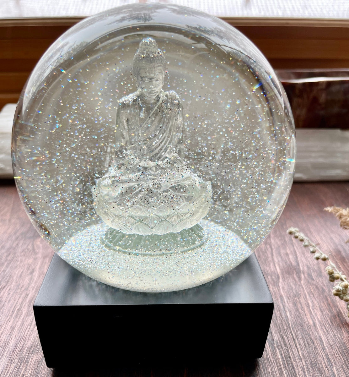 Crystal Buddha Snow Globe - Dakota Nature LLC