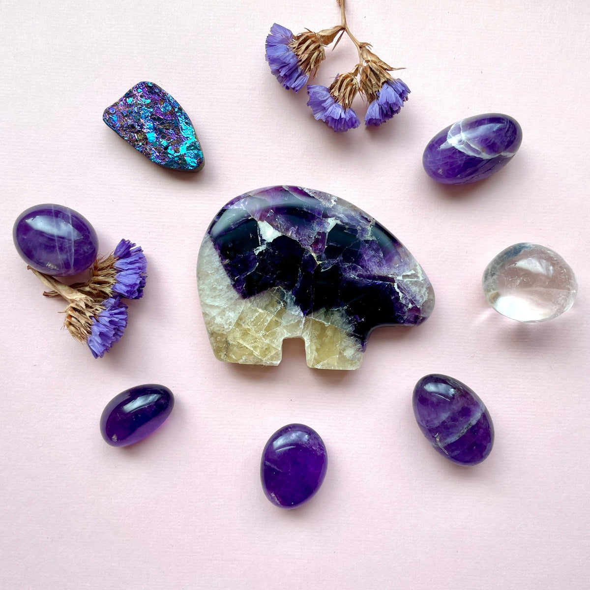 Dawn Bear - Fluorite Bear Carving - Dakota Nature LLC - Dakota Nature LLC