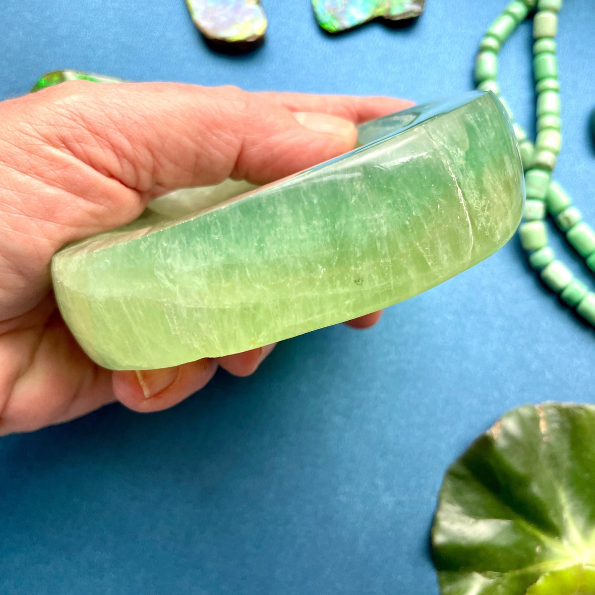 Dew Drop Green Fluorite dish - Dakota Nature LLC