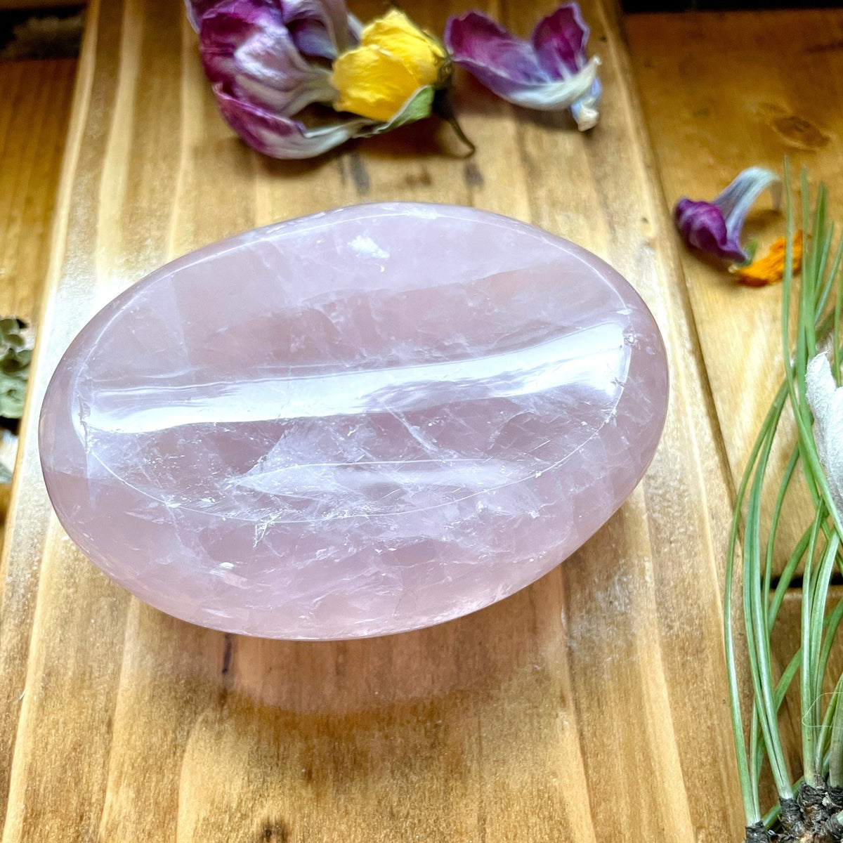 Sweet Pink Rose Quartz Oval Dish - Dakota Nature & Art