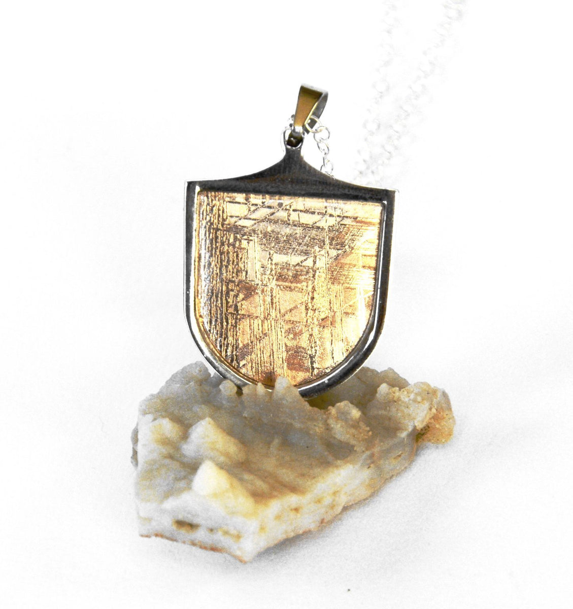 Shield Meteorite Pendant in Gold - Dakota Nature LLC